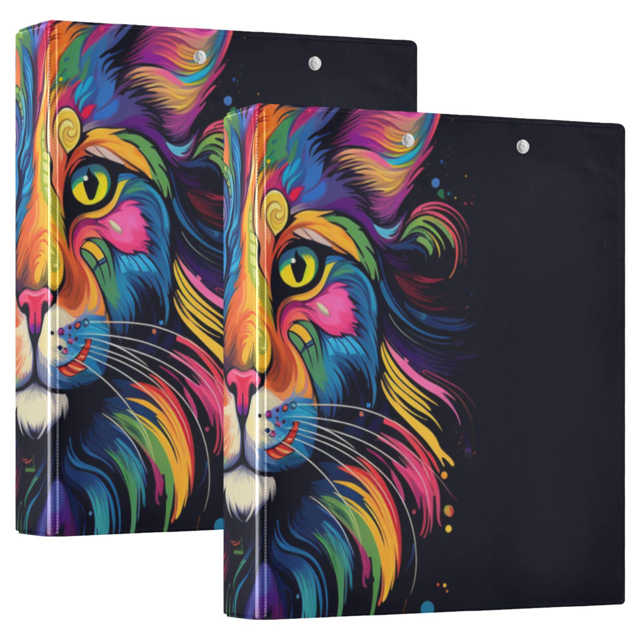 Leopard Cheetah Colorful 3 Ring Binders 1.5 inch Hardcover File Folders ...