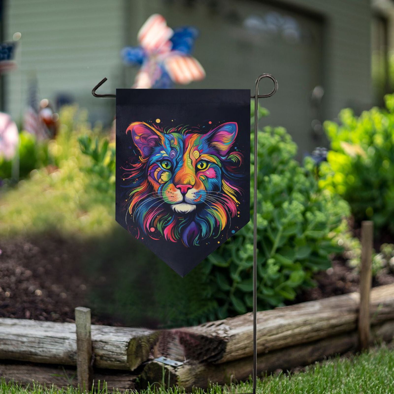 Leopard Cheetah Colorful Garden Flag 18" x 12.5" Double Sided Yard Lawn ...