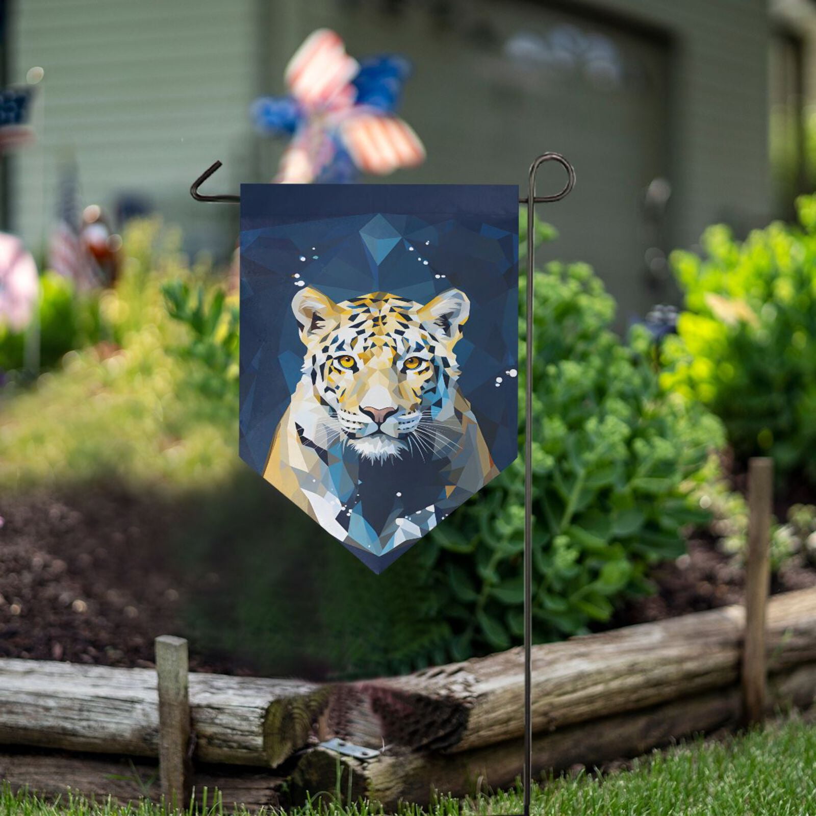 Leopard Cheetah Front Garden Flag 18" x 12.5" Double Sided Yard Lawn ...