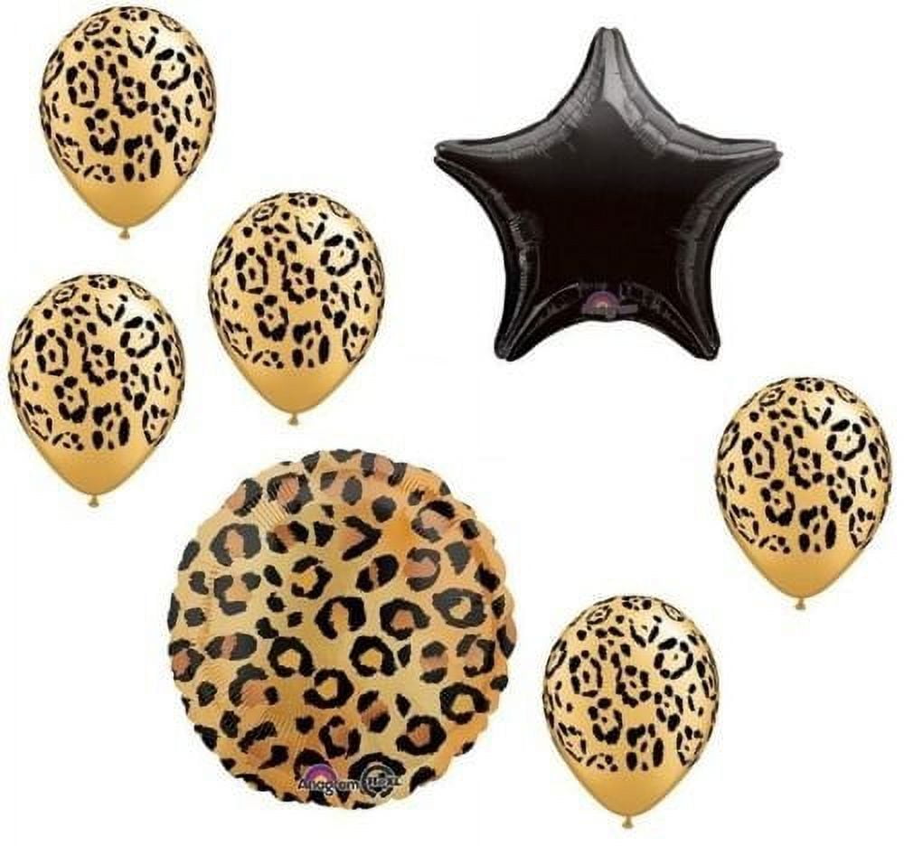 Leopard Cheetah Jungle Safari Print 7 Pc Party Bouquet Decoration ...