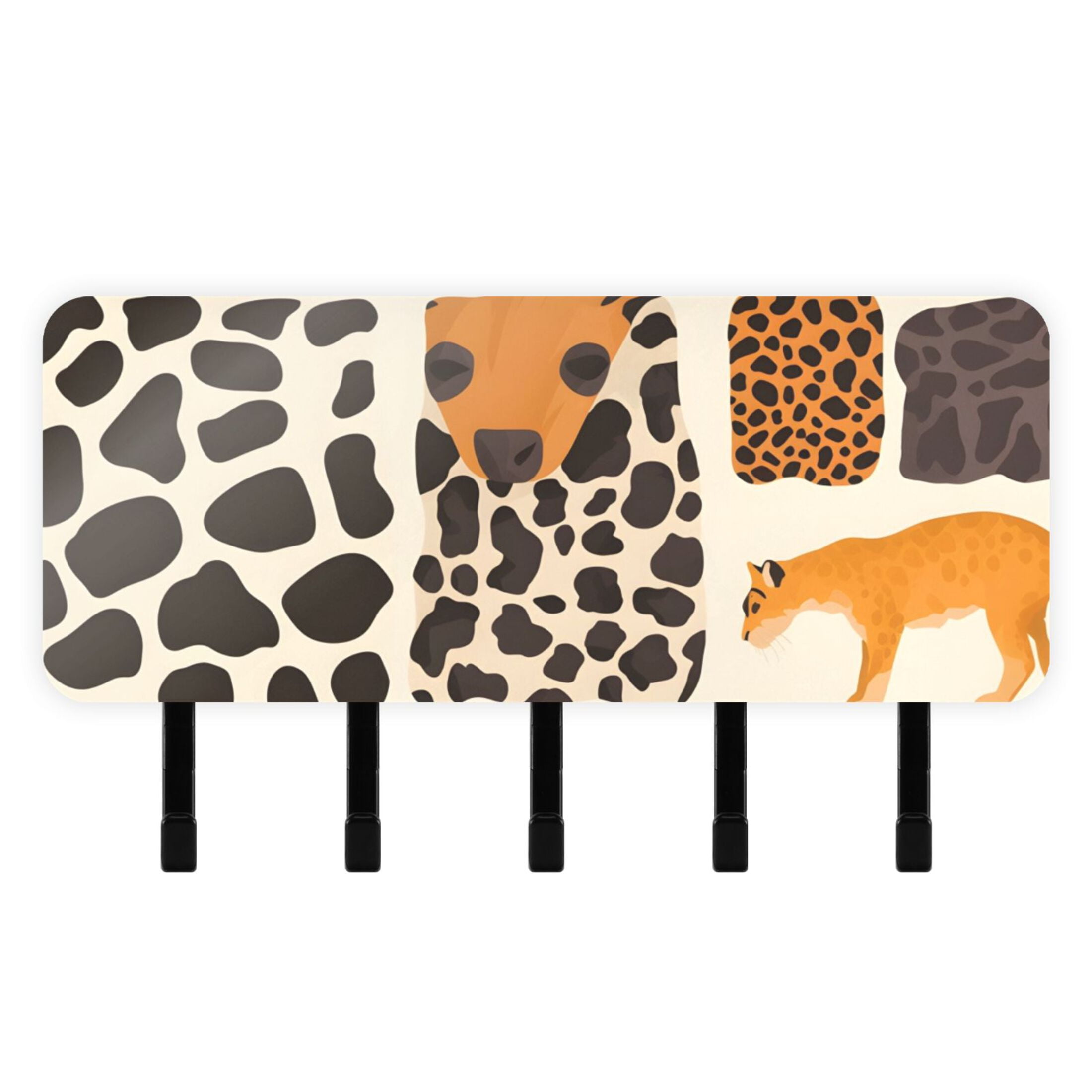 Leopard Cheetah Key Holder for Wall Mail Holder Organizer with 5 Key ...