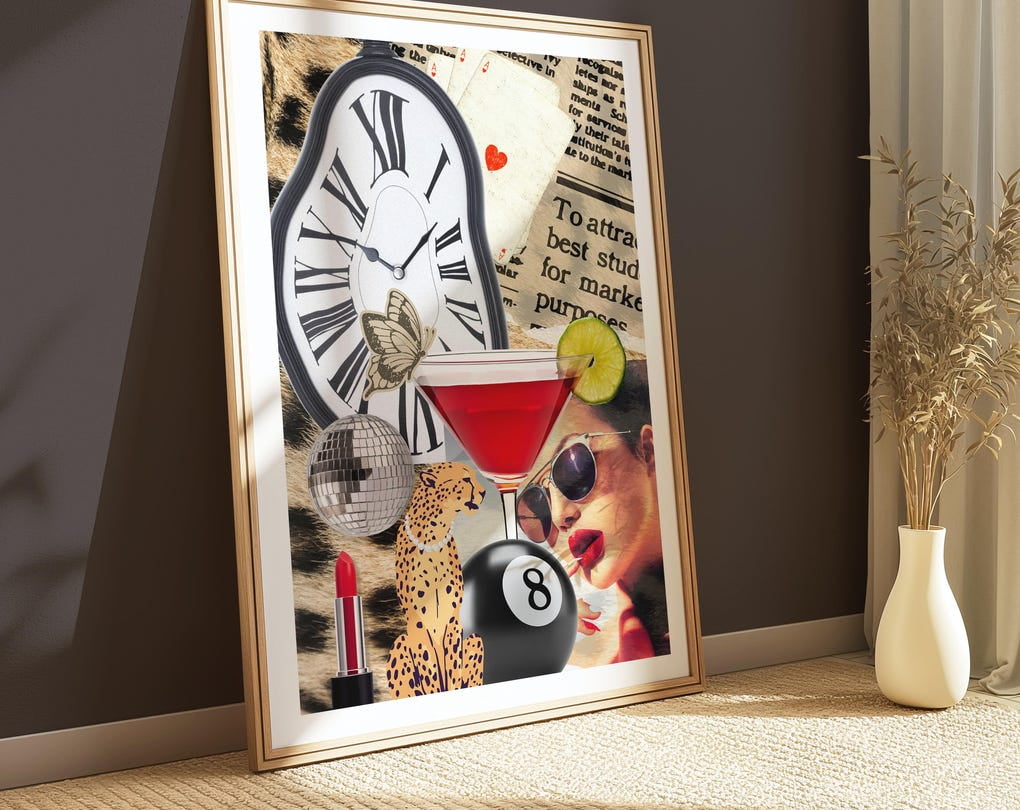 Leopard Cheetah Print, 8 Ball Lucky You Poster Fashion Girl Poster ...