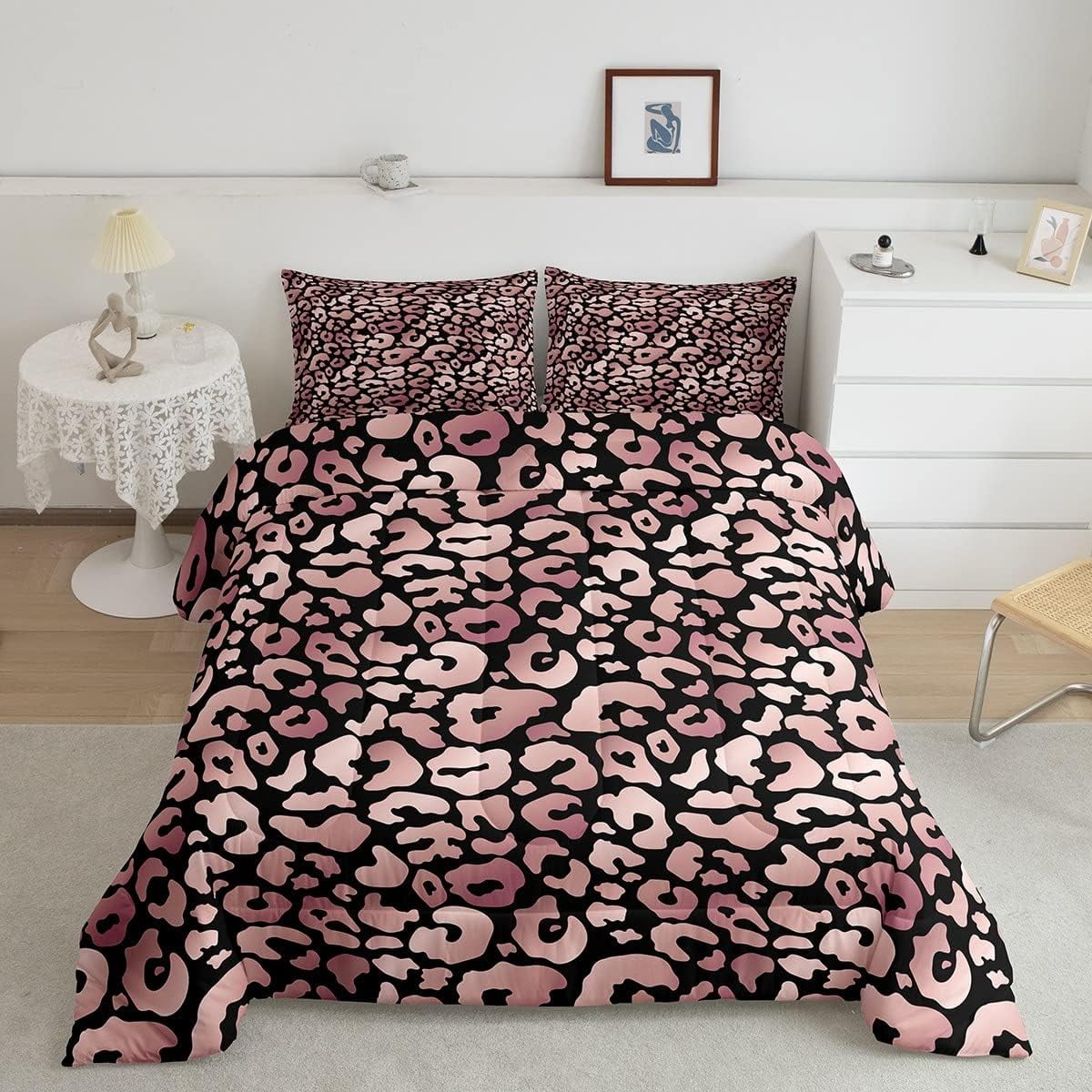 Leopard Cheetah Print King Comforter Set African Safari Animal Bedding ...