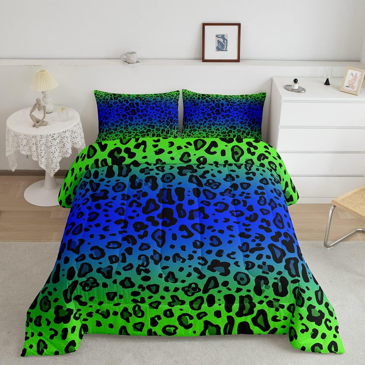 Leopard Cheetah Print King Comforter Set African Safari Animal Bedding ...