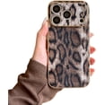 Leopard Cheetah Print Plating Side Camera Len Protection Phone Case for ...