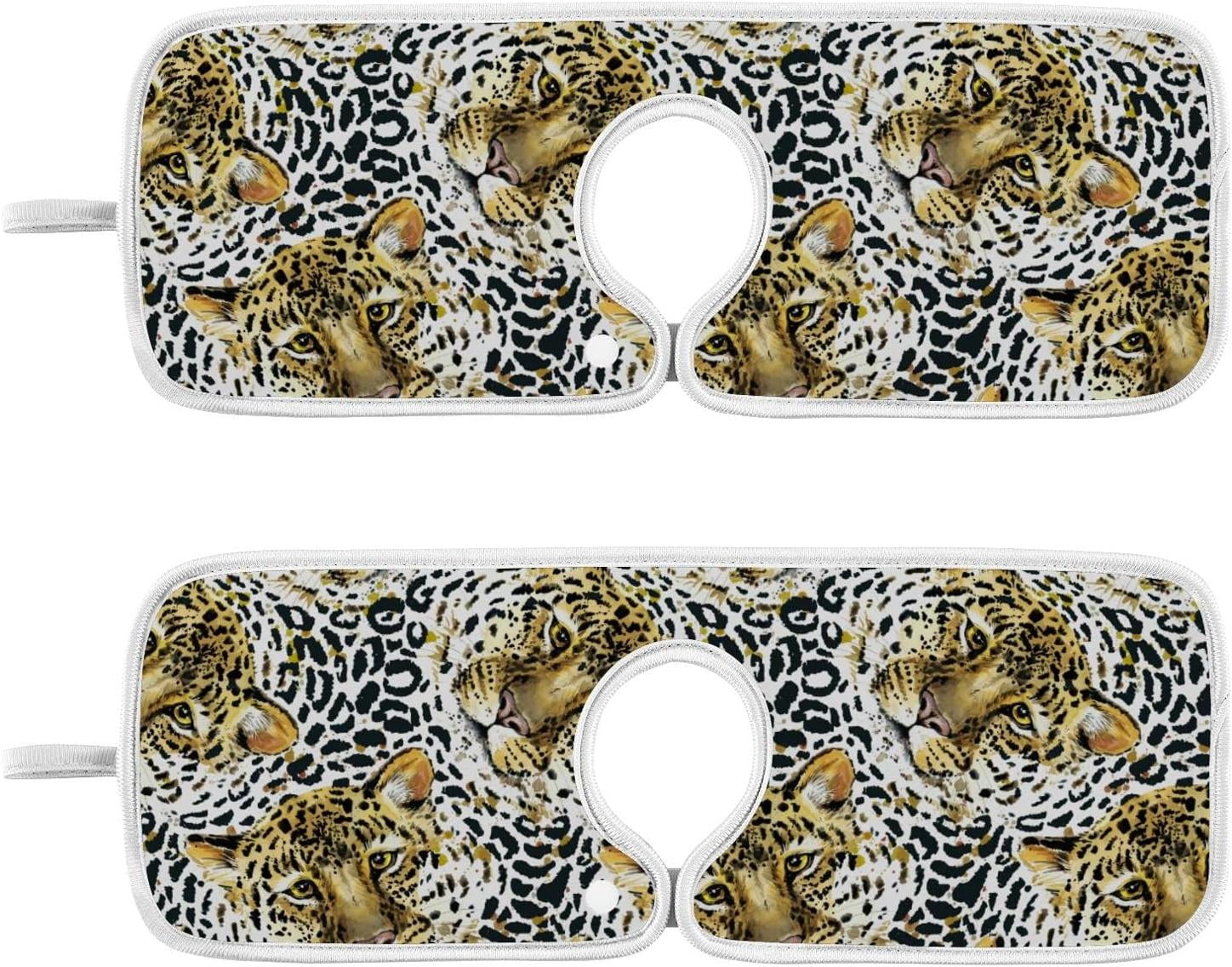 Leopard Cheetah Print Sink Splash Guard for Faucet 2 Packs Faucet ...