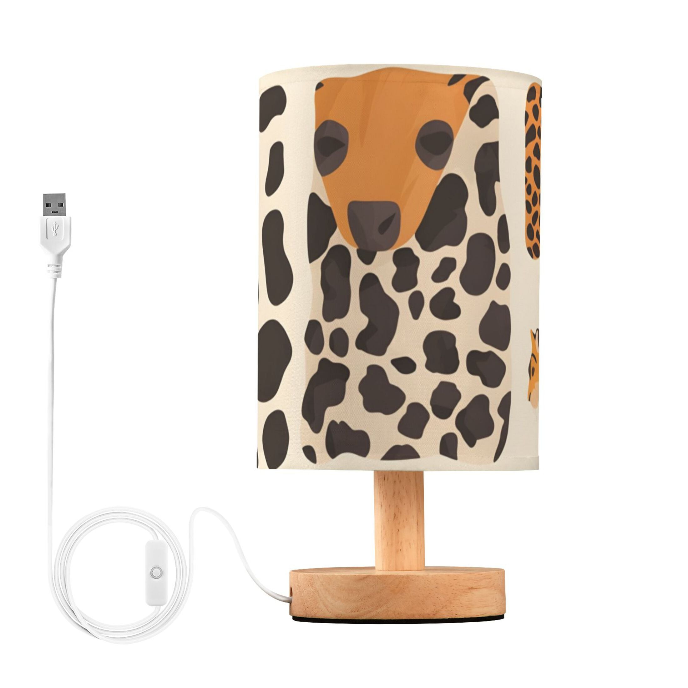 Leopard Cheetah Table Lamp for Desk Nightstand Lamp with USB Modern ...