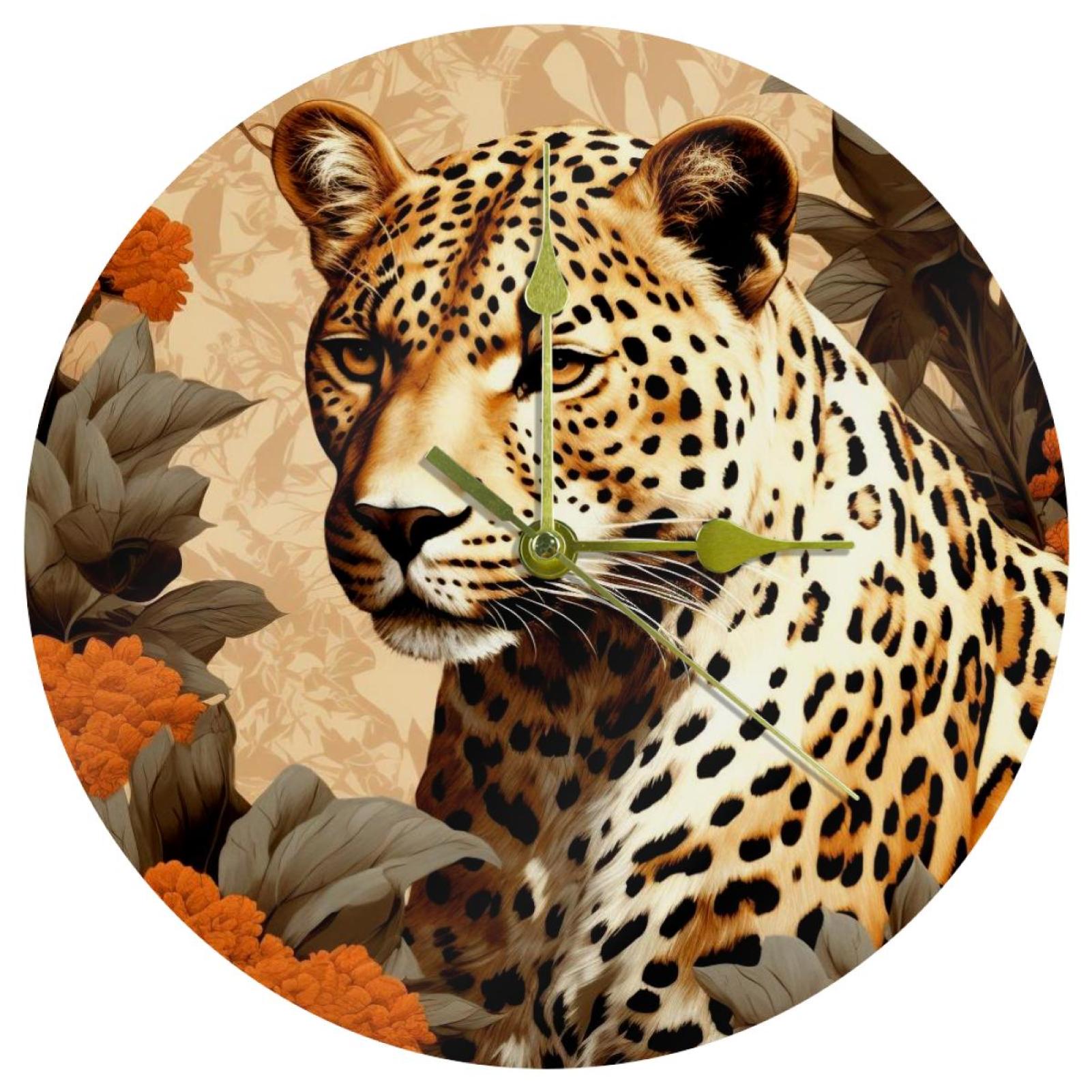 Leopard Circular Acrylic Wall Clock - Sleek & Modern Timepiece for ...