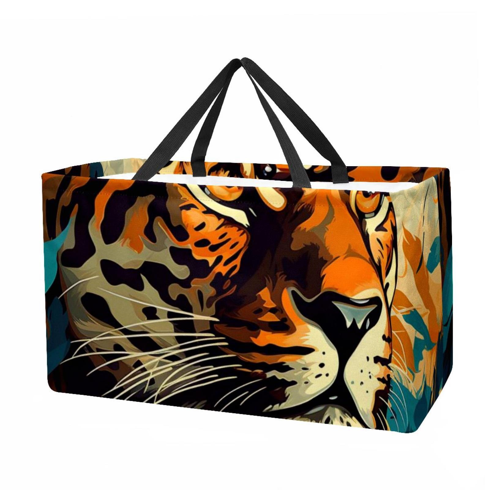 Leopard Collapsible Oxford Cloth Tote Bag: Reusable, Foldable, and ...