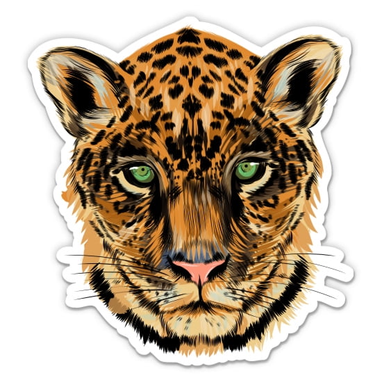 Leopard Colorful - 5" Vinyl Sticker - For Car Laptop I-Pad - Waterproof ...