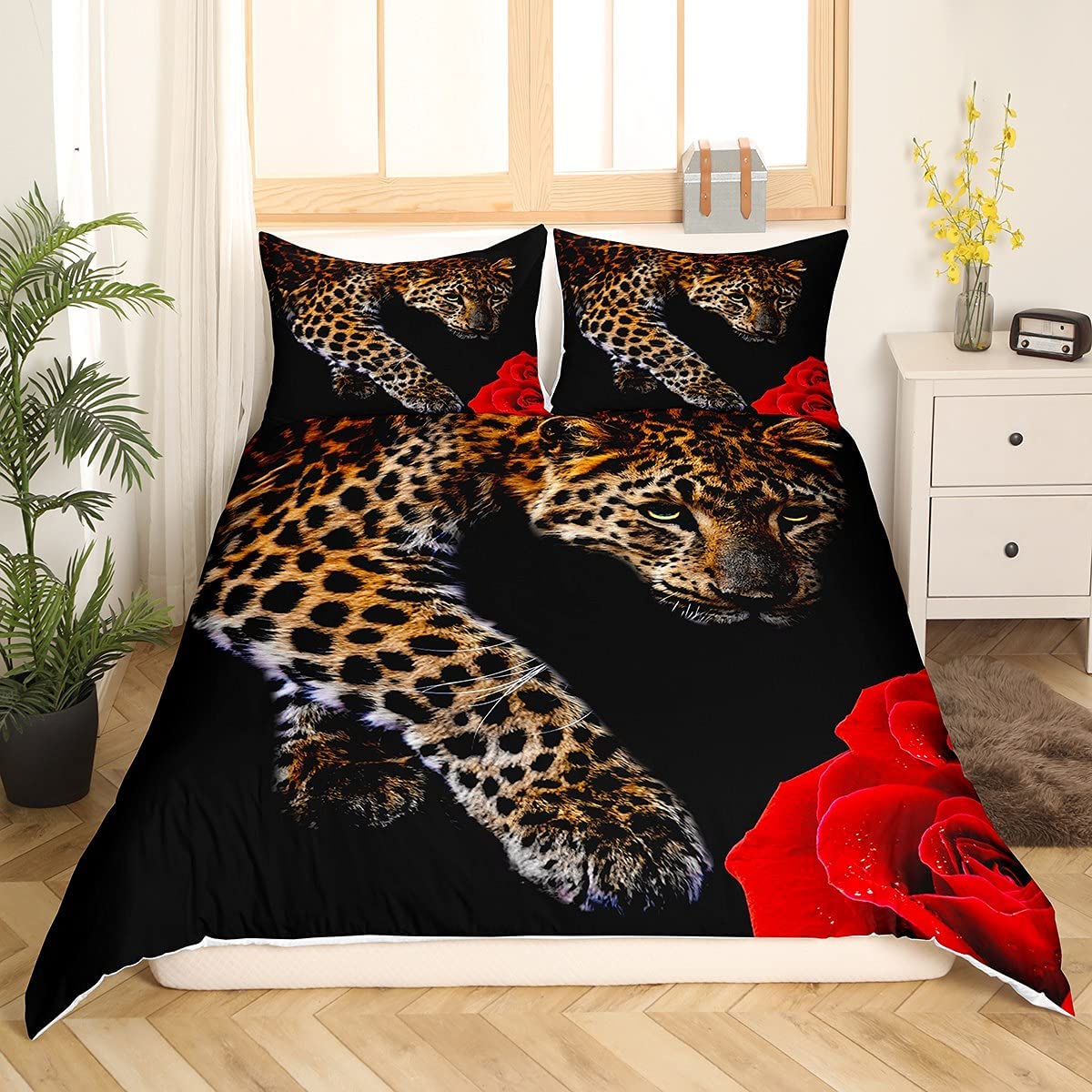 Leopard Comforter Cover Cheetah Bedding Set For Adult Leopard Print