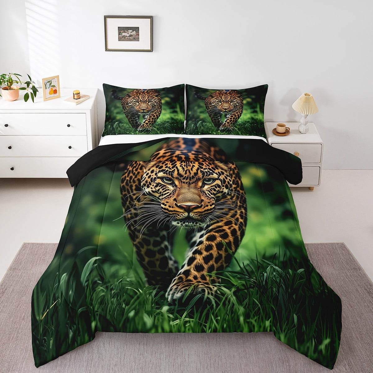 Leopard Comforter Set King Size,Wild Animal Cheetah Brown Leopard Print ...