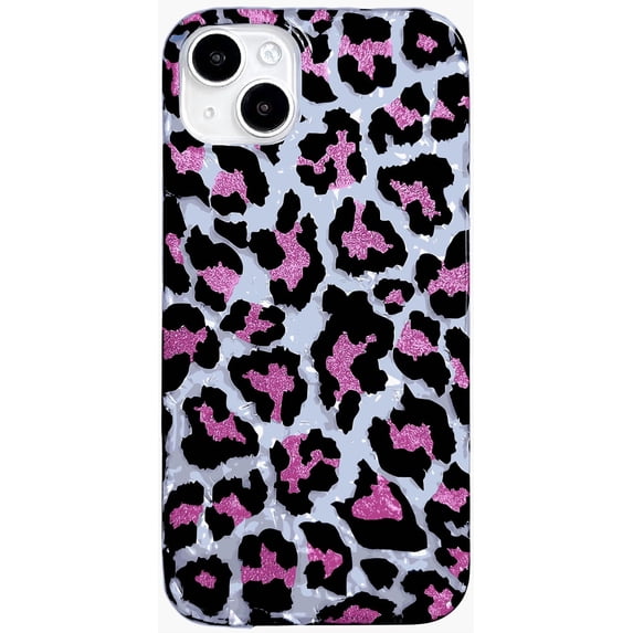Leopard Compatible with iPhone 15 Case 6.1-inch,Luxury Glitter Pink ...