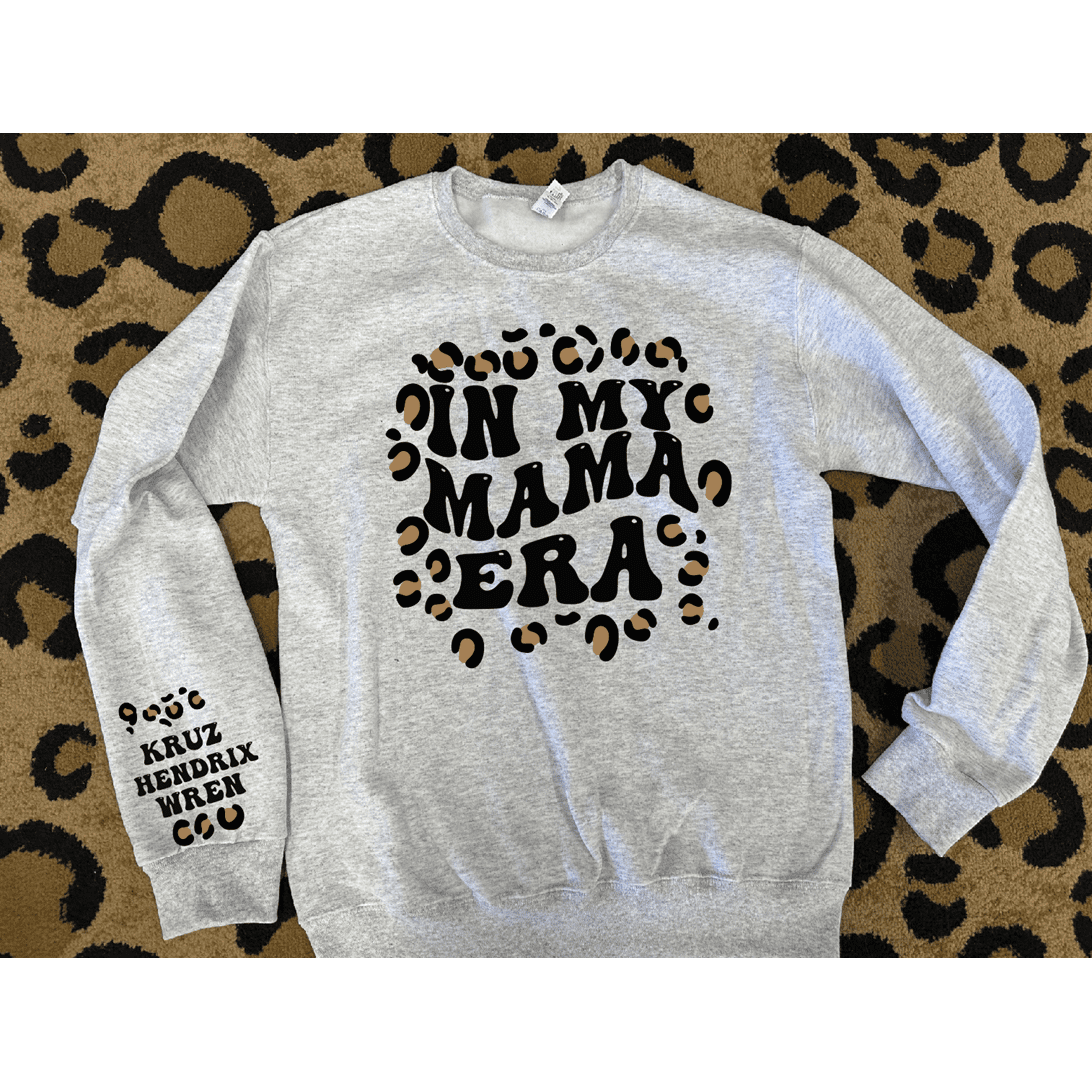 Leopard Custom Name (aunt, mama, gigi, granny, ect )Sweatshirt or ...