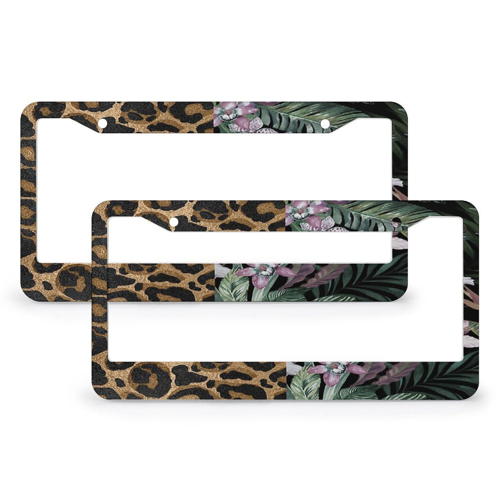 Leopard-Dark Jungle License Plate Frames - 2 Pack License Plate Frame ...