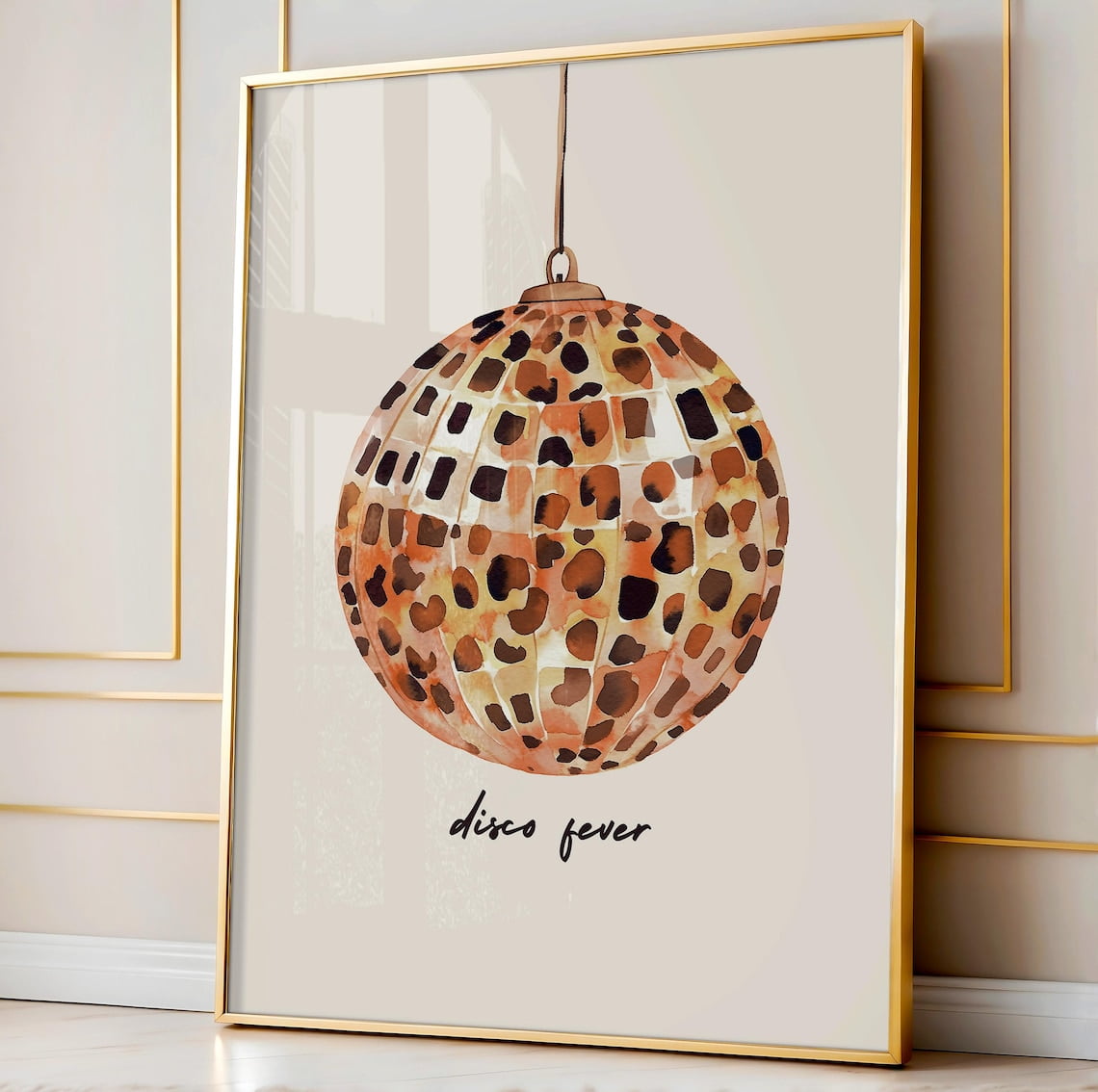 Leopard Disco Ball Print, Funky College Dorm Decor, Disco Wall Art ...