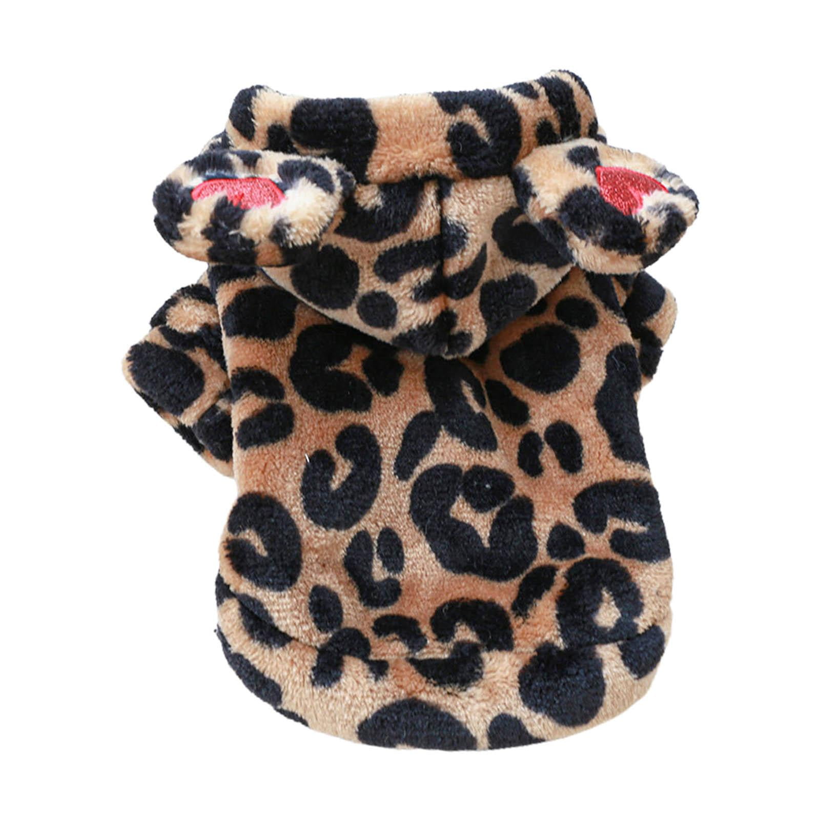 Leopard Dog Hoodie Dog Coat With Hood Winter Pet Dog Clothes Dog ...