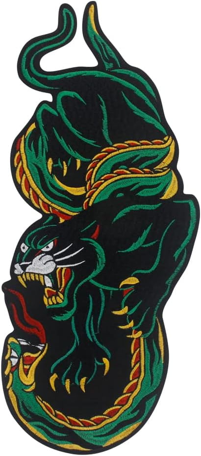 Leopard Embroidered Applique Patch The Roaring Black Panther Fabric ...