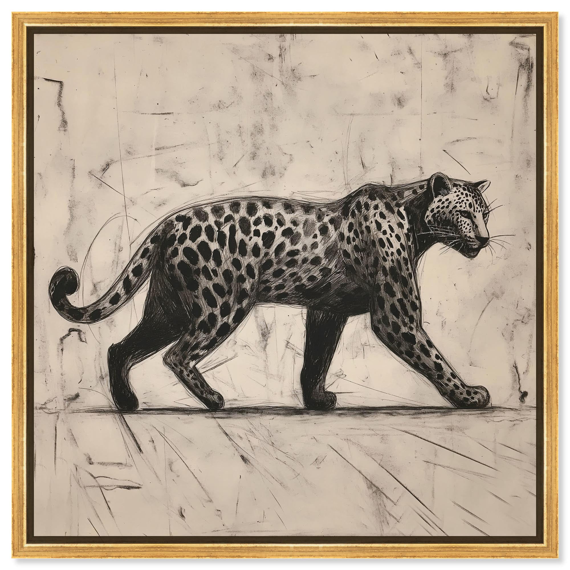 Leopard Enigmatic Path Canvas Animal Art Prints by Art Remedy, Gold ...