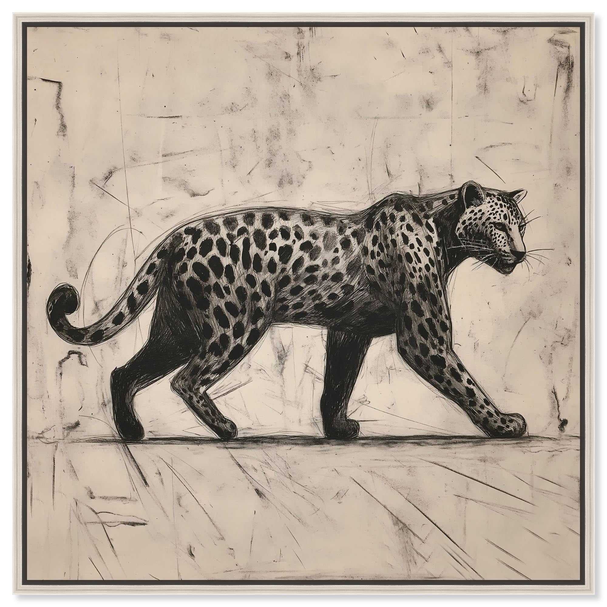 Leopard Enigmatic Path Canvas Animal Art Prints by Art Remedy, Silver ...
