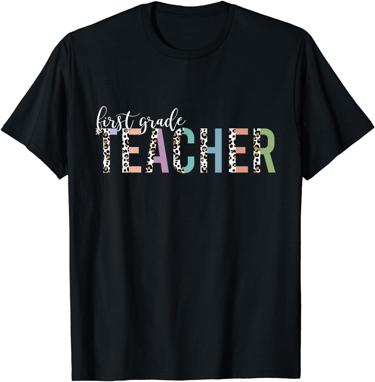 Leopard First Grade Teacher Gifts 1st Grade Back to School T-Shirt ...