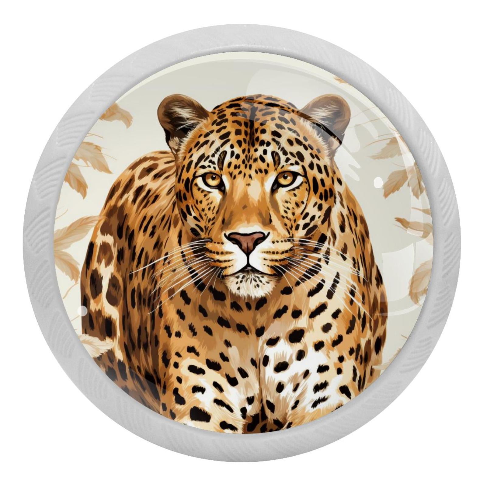 Leopard Fluorescent Drawer Pulls 4-Pack: Glow-in-the-Dark Round Cabinet ...