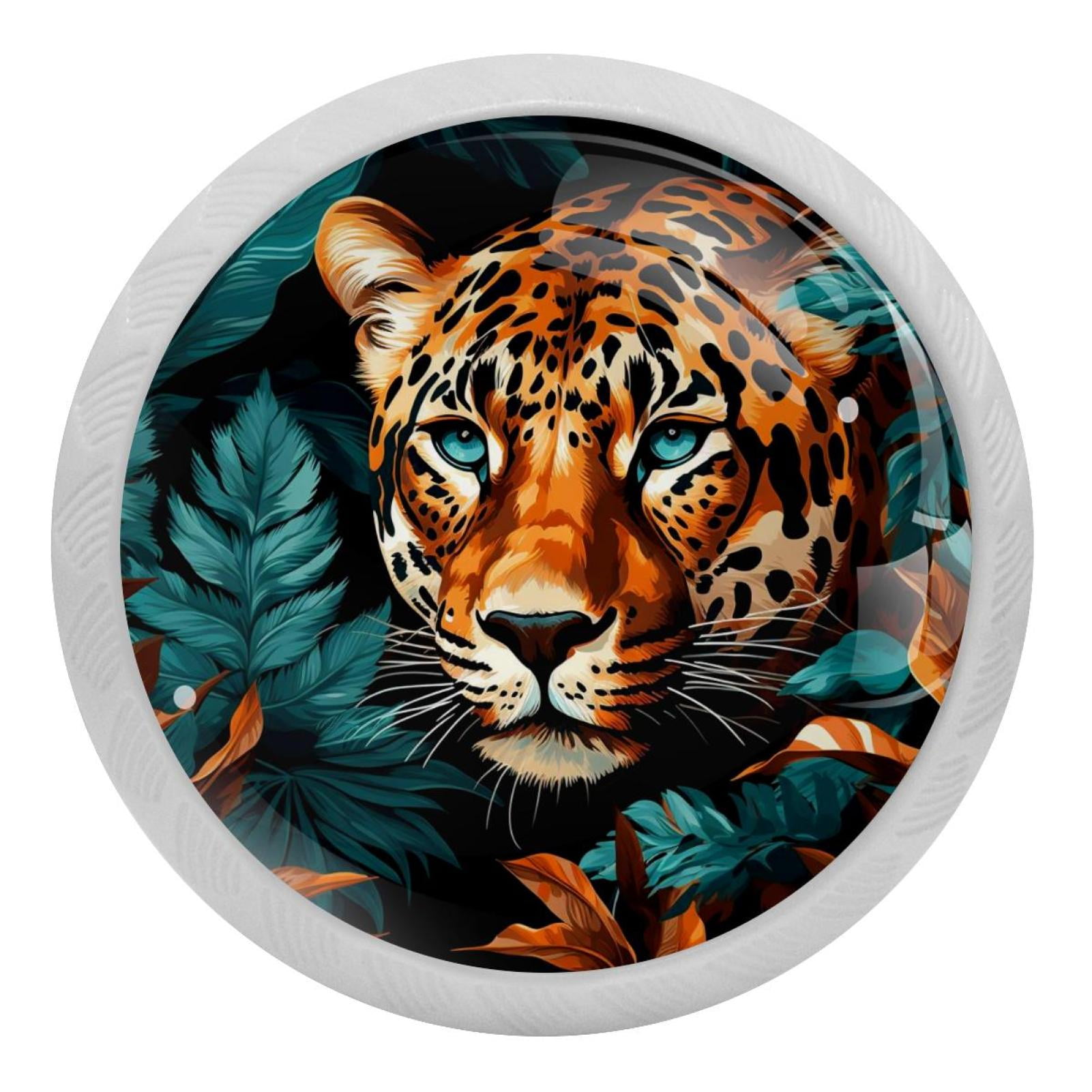 Leopard Fluorescent Drawer Pulls with Screws – Round 4-Pack, Glow-in ...