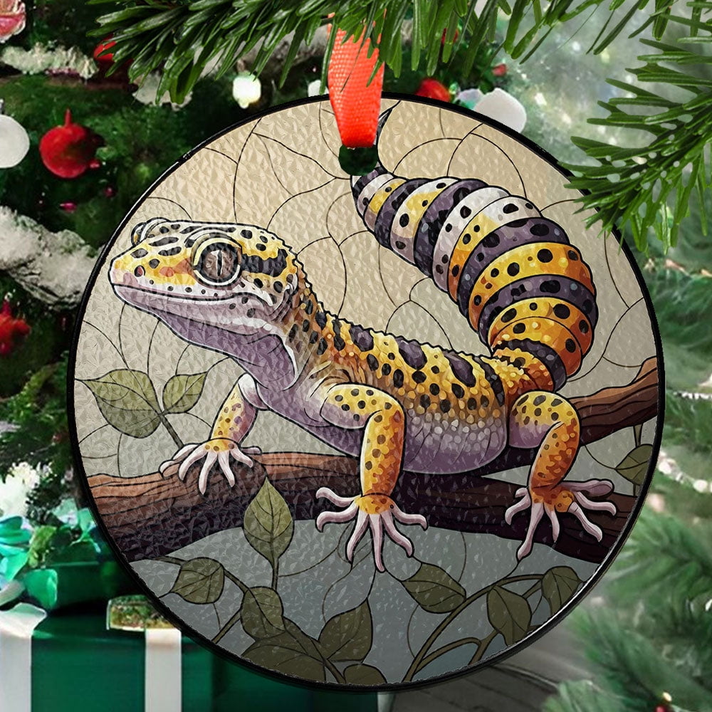 Leopard Gecko Glass Suncatcher, Colorful Gecko Window Hanging for ...