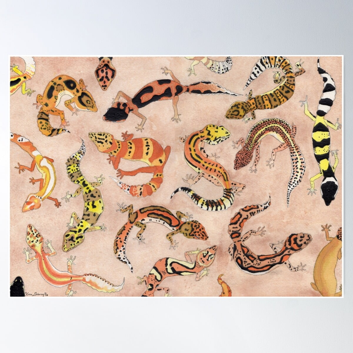 Leopard Gecko Morphs Poster Wall Art, Modern Wall Decor For Living Room ...