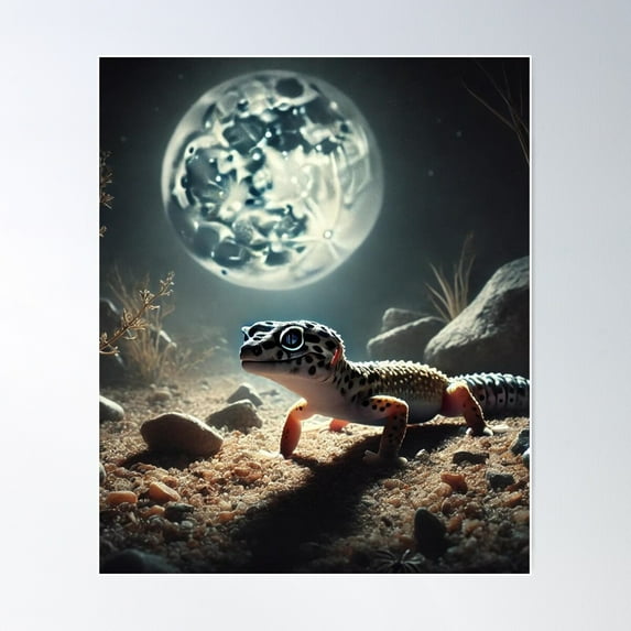 Leopard Gecko Night Stalker Poster Wall Art, Modern Wall Decor For ...