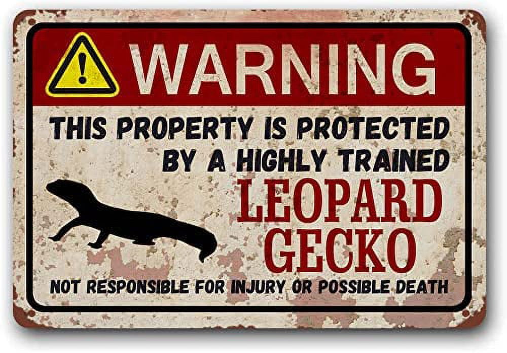 Leopard Gecko Retro Sign,Funny Metal Signs Warning Sign Pet Gift ...