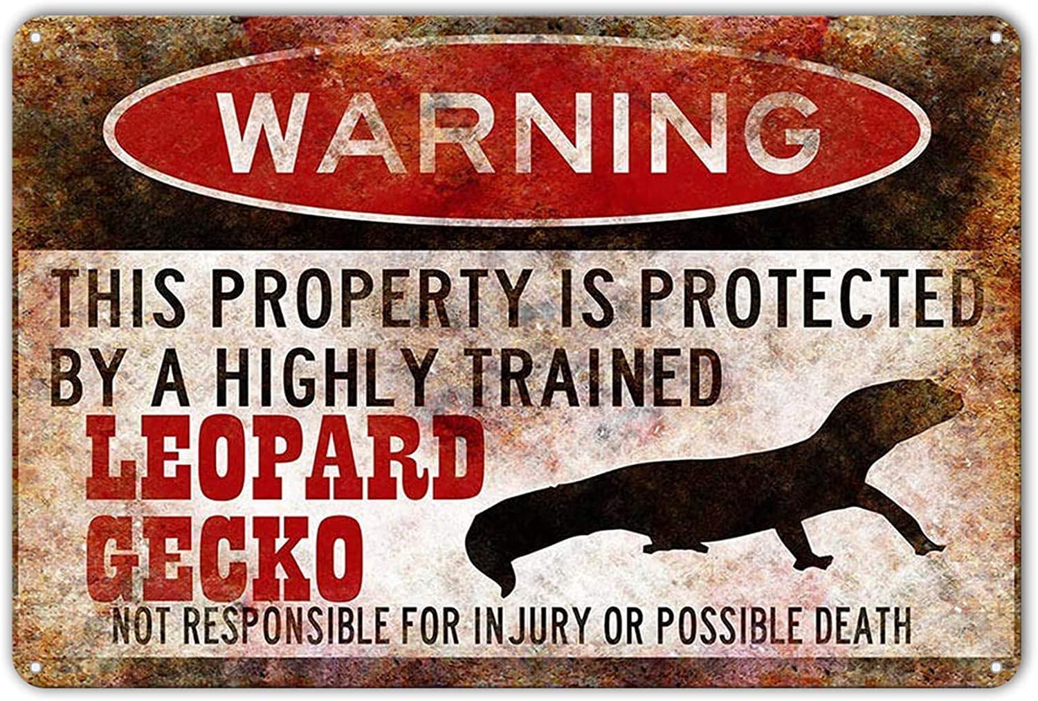 Leopard Gecko Sign, 8 x 12 inches, Tin Metal, Funny Decorative Sign ...