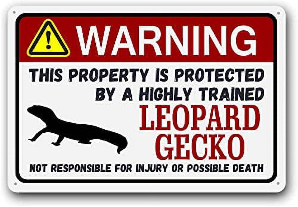 Leopard Gecko Sign,Funny Metal Signs Warning Sign Pet Gift, Exotic pet ...