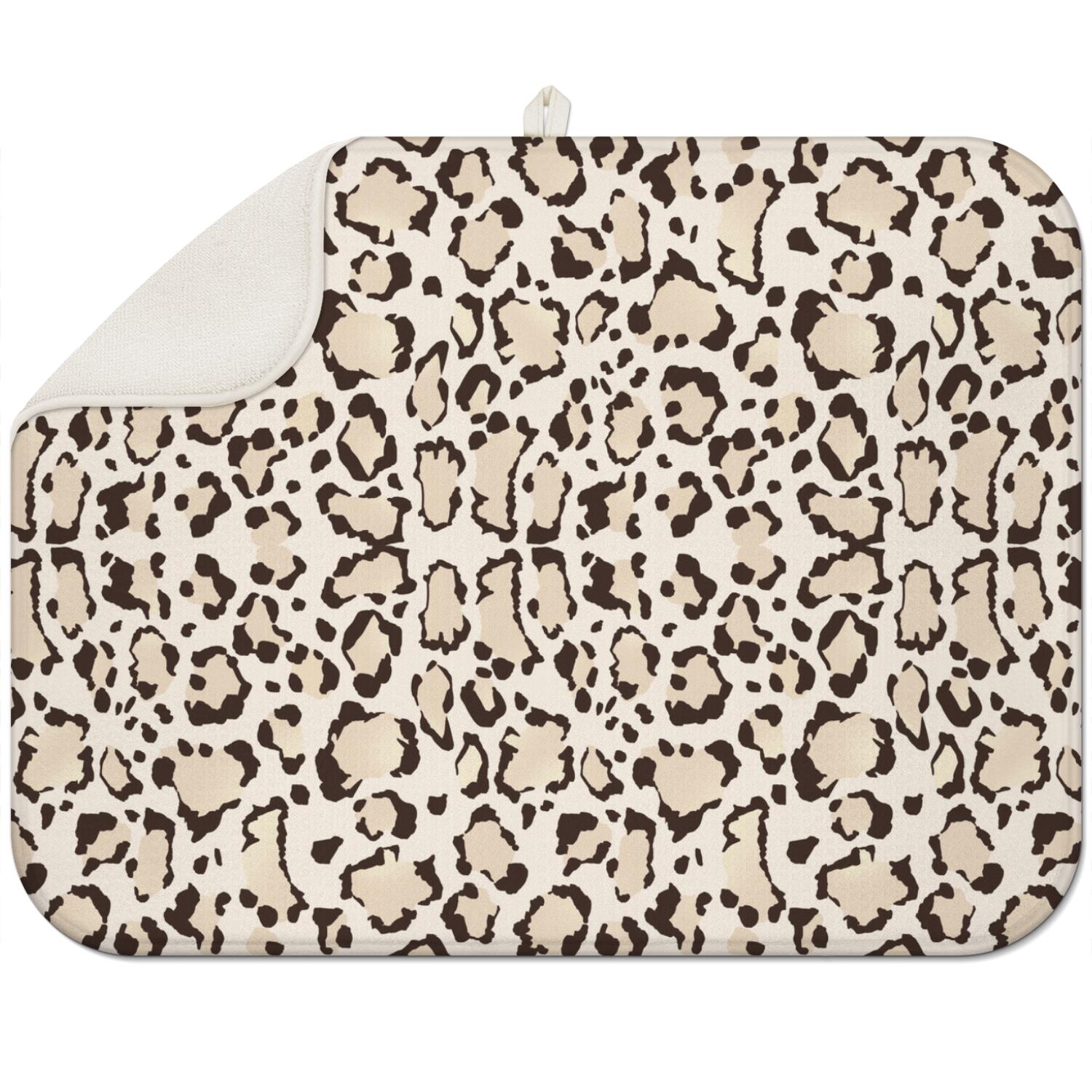 Leopard Glitter Dish Mat – Chic and Sparkling Animal Pattern for ...