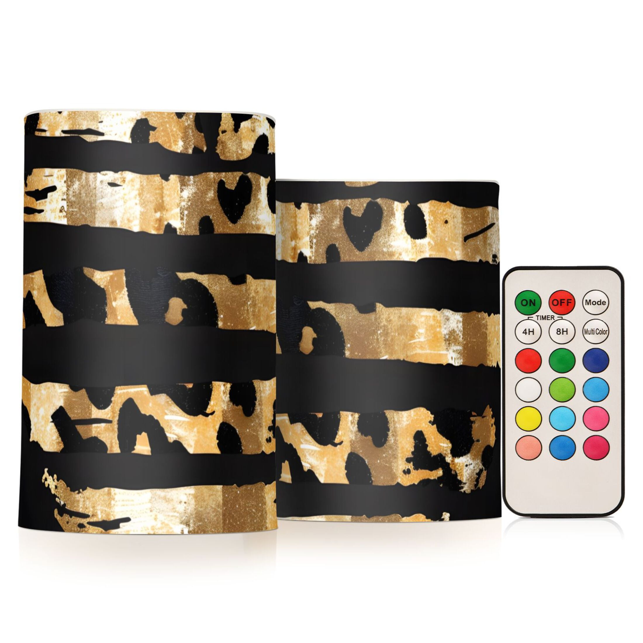 Leopard Heart Flameless Candles with Remote Timer LED Battery Operated ...