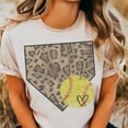 Leopard Home Plate Softball TShirt Distressed Game Day Tee - Walmart.com