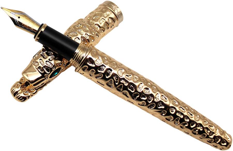 Leopard Jinhao Fountain Pen Medium Nib Big Heavy Pen & Refill Ink ...