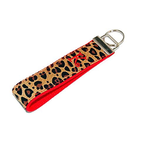 Leopard Keychain Personalized with Your Choice of Letter in Red ...