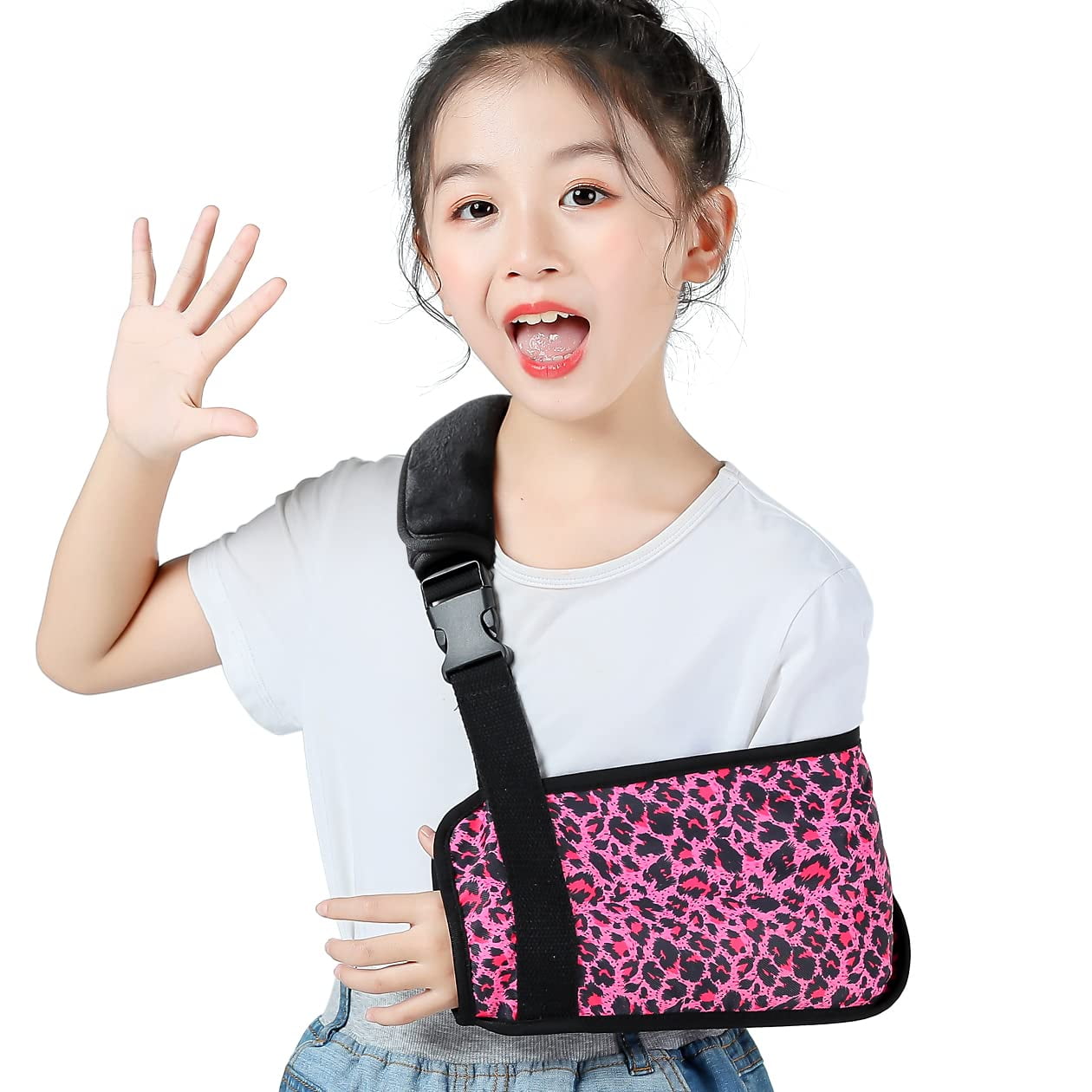 Leopard Kids Arm Sling - Shoulder Elbow Wrist Injury Brace for Children - Pediatric Toddler ...