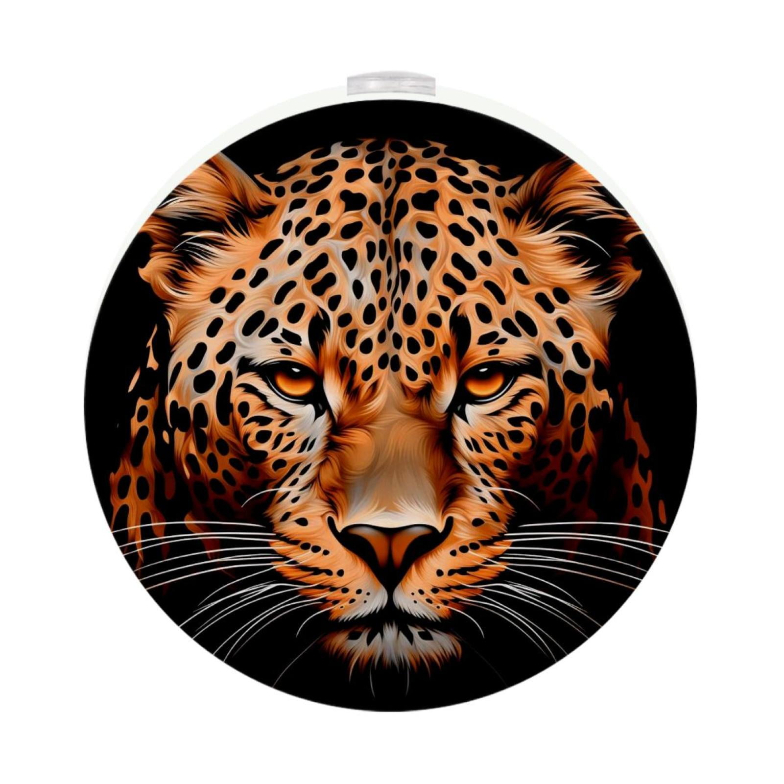 Leopard LED Round Night Light - 2 Pack, Plug-in Motion Sensor Wall Lamp ...