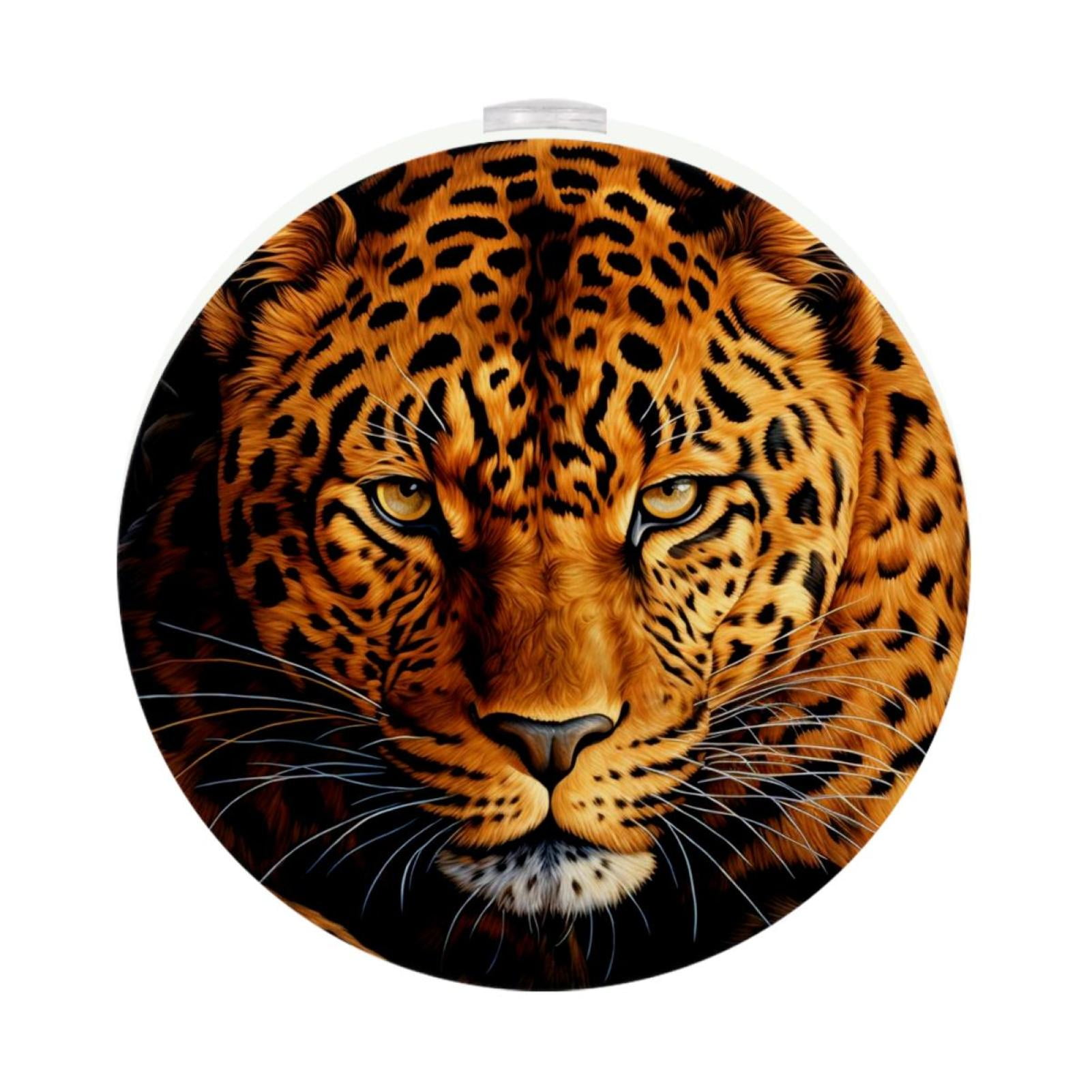 Leopard LED Round Night Light-2PCS, Dimmable Plug-in Circle Wall Lamp ...