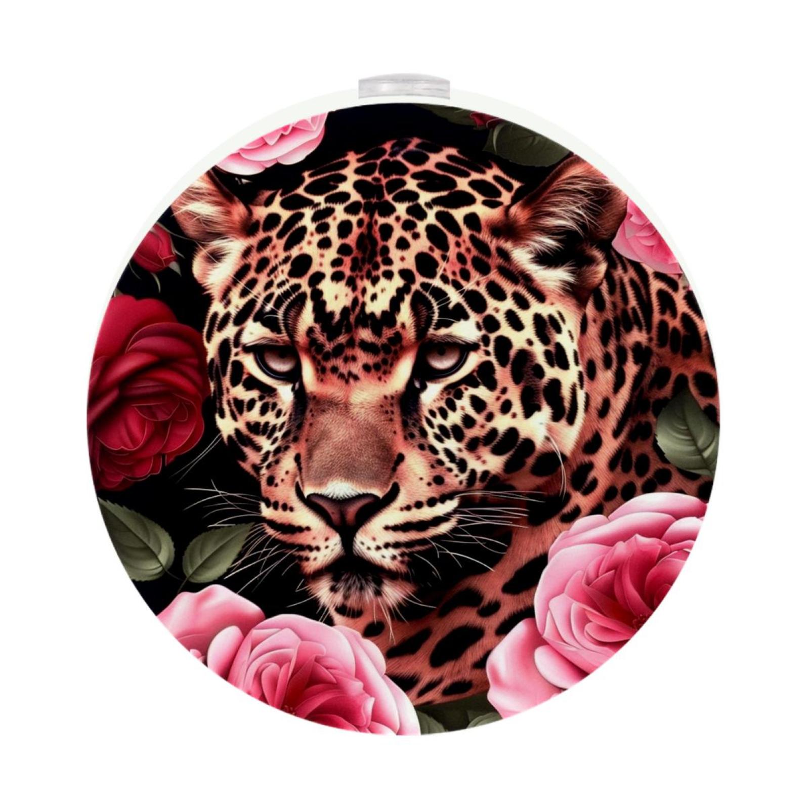 Leopard LED Round Night Light-2PCS, Dimmable Plug-in Wall Lamp with ...