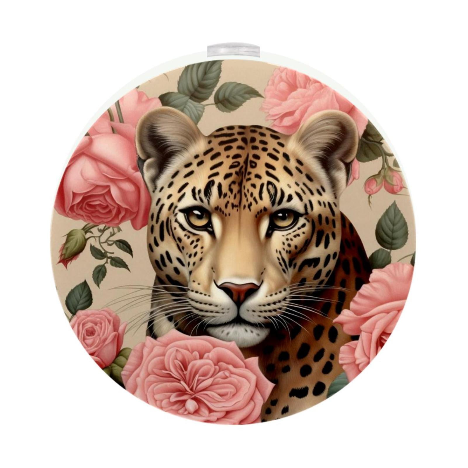 Leopard LED Round Night Light-2PCS, Energy Efficient Plug-in Bedroom ...