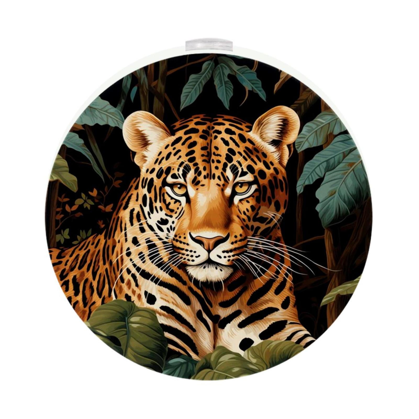 Leopard LED Round Night Light-2PCS, Energy Efficient Plug-in Bedroom ...