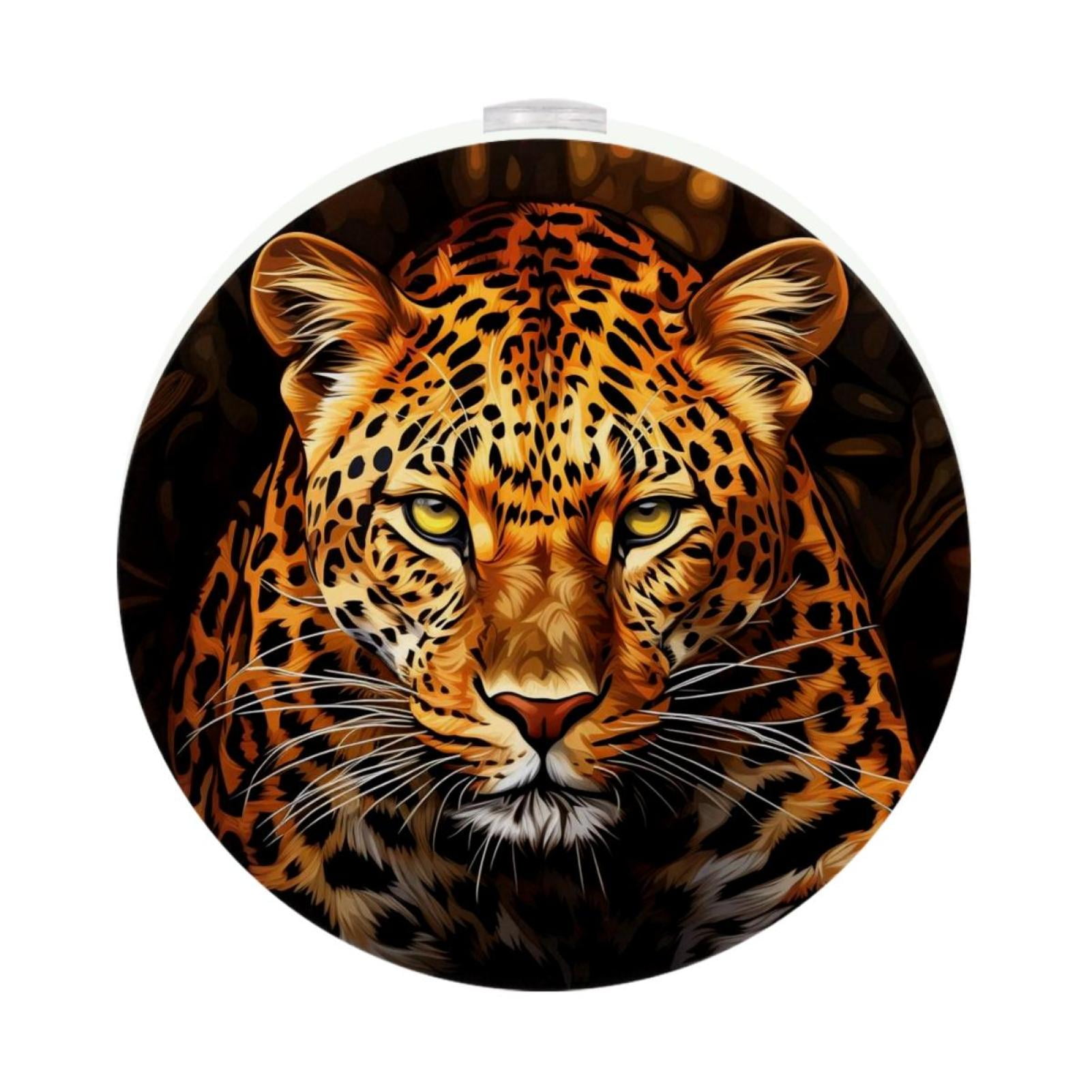 Leopard LED Round Night Light - 2PCS, Energy Efficient Plug-in Wall ...