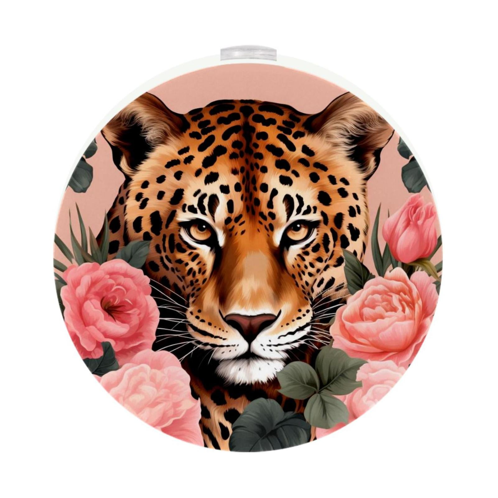 Leopard LED Round Night Light-2PCS, Plug-in Auto Dusk to Dawn Sensor ...