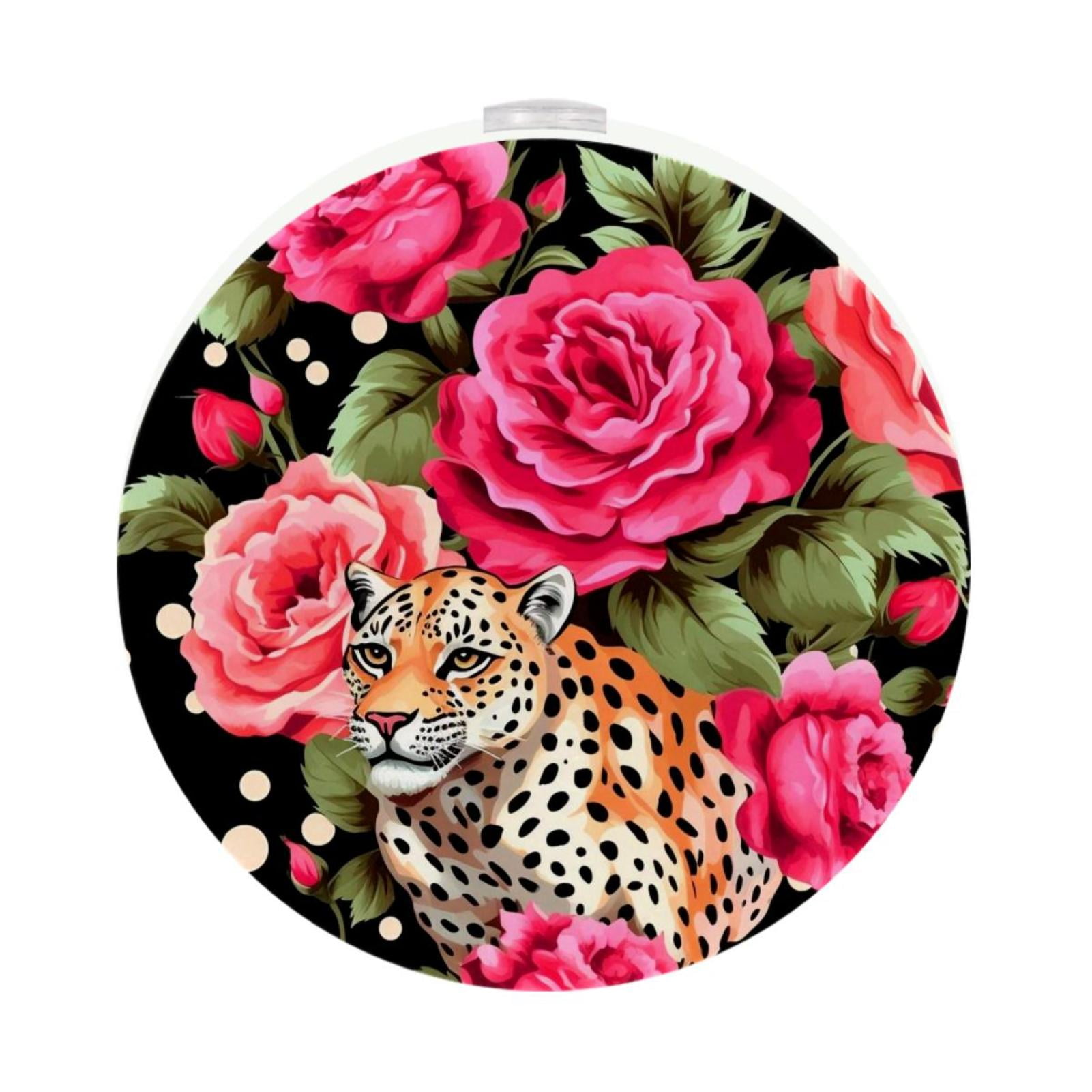 Leopard LED Round Night Light-2PCS, Plug-in Dusk-to-Dawn Auto Sensor ...