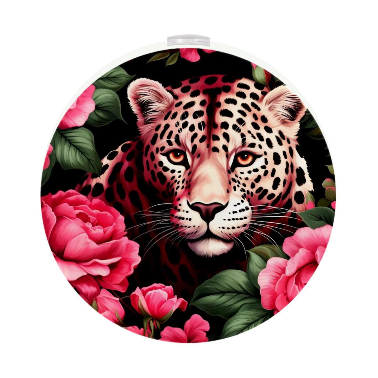 Leopard LED Round Night Light-2PCS, Plug-in Dusk-to-Dawn Auto Sensor ...