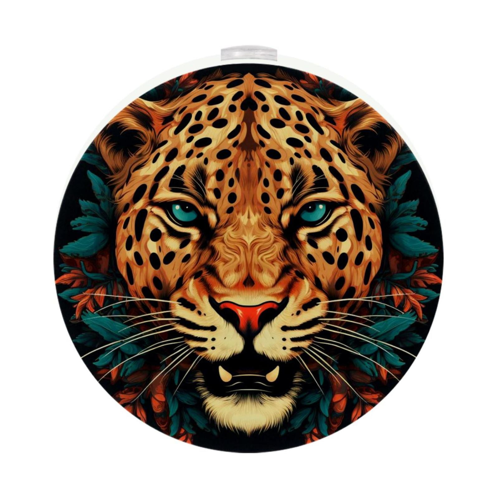 Leopard LED Round Night Light - 2PCS, Plug-in Dusk-to-Dawn Sensor ...