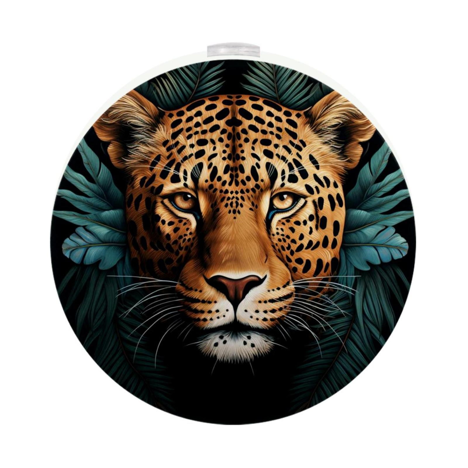Leopard LED Round Night Light - 2PCS, Plug-in Dusk-to-Dawn Sensor ...
